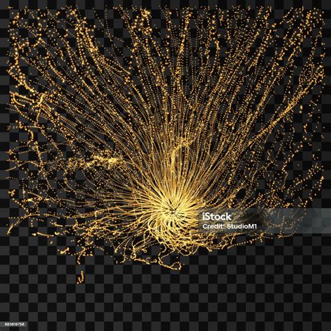 Ilmu Abstrak Atau Latar Belakang Teknologi Array Dengan Partikel Dinamis Ilustrasi Vektor