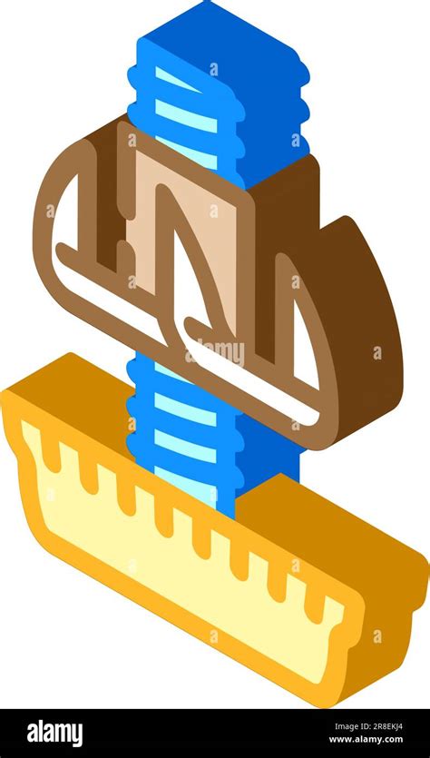 Furniture Leveler Hardware Fitting Isometric Icon Vector Illustration