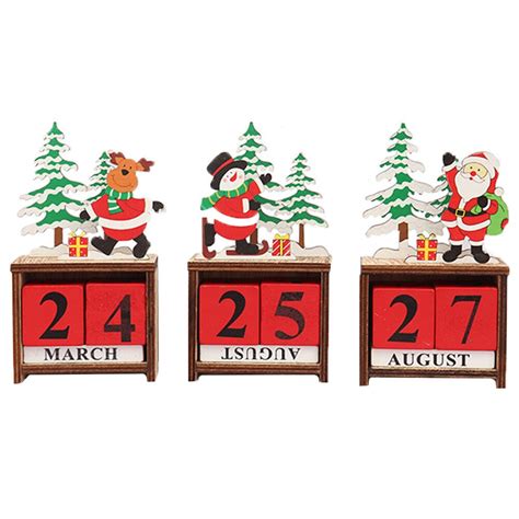 Cute Calendar Ornament Countdown Block Table Decor Grandado