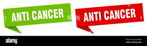 Anti Cancer Banner Sign Anti Cancer Speech Bubble Label Set Stock
