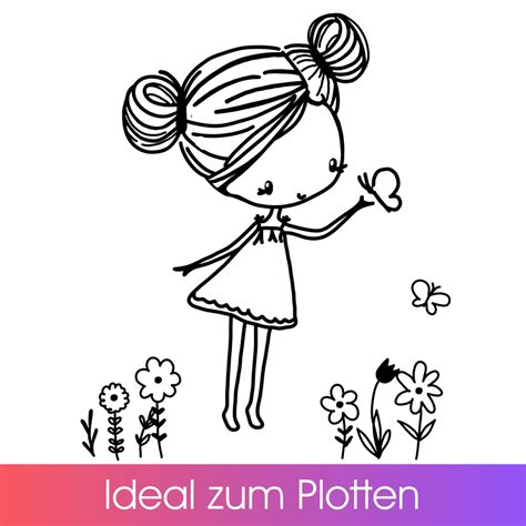 Plotterdatei MÄdchen Svg Png Blumen Mädchen Plotten Etsy Schweiz