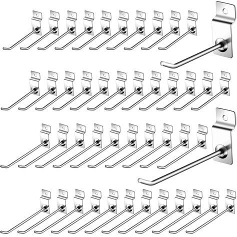 Lexsomeo 50pcs Slatwall Hooks Slat Wall Shelf Brackets Slat Wall