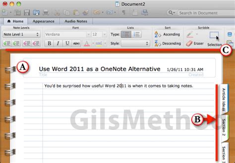 Microsoft Word Notebook Layout Template Free Word Template