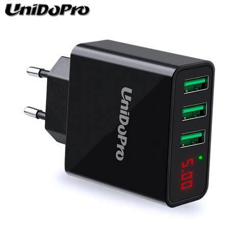 Led Display Eu Plug 3 Port Usb Wall Charger Adaptateur For Iphone X Xr