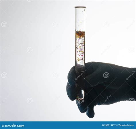 Micro Plastics In A Test Tube With Drinking Water Stock Image Image