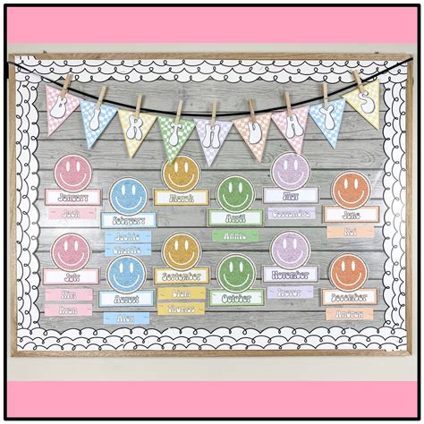 Retro Pastel Birthday Display Happy Classroom Decor Etsy