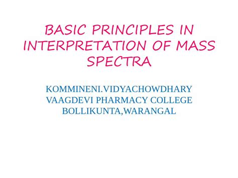 Pdf Interpretation Of Mass Spectroscopy Dokumentips