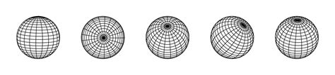 Sphere Grid Set Spherical Globe Mesh Style 43768443 Vector Art At