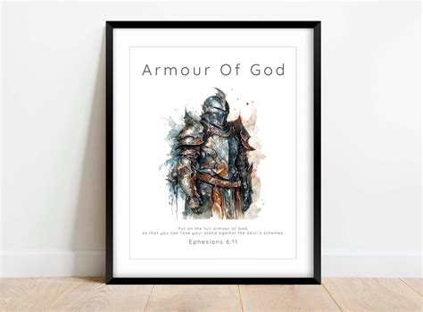 Armour Of God Bible Verse Wall Art Print Christian Warrior Art T