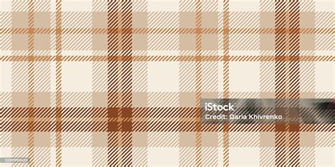 부드러운 베이지와 브라운 색조의 클래식한 타탄 격자 무늬 패턴으로 사각형과 선의 십자형 기하학적 디자인이 텍스타일이나 장식에 적합한 따뜻하고 시대를 초월한 스타일을