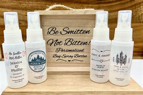50 Bug Spray Bottle Wedding Favors Personalized Label Bottles Filled