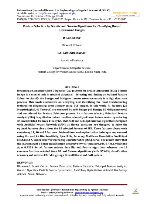 Pdf Feature Selection By Genetic And Swarm Algorithms For Classifying