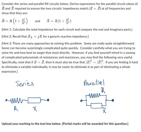 Solved Consider The Series And Parallel Rx Circuits Bel