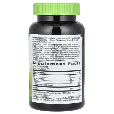 Natures Way Melatonin Gummy Strawberry 5 Mg 120 Gummies 2 5 Mg