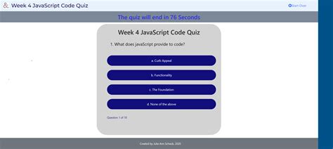 GitHub JulieAnn Code Quiz