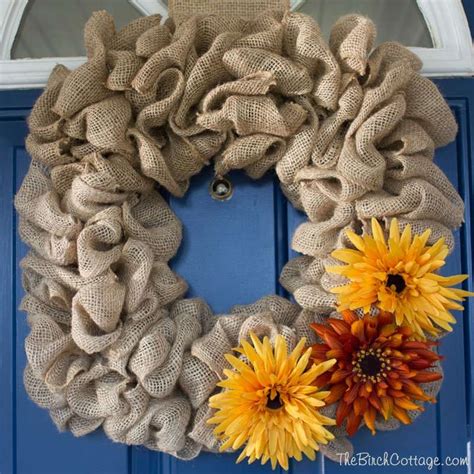 Diy Fall Burlap Wreath The Birch Cottage