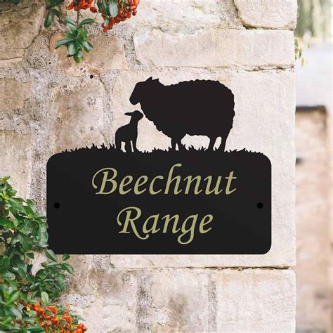 Steel Sheep And Lamb House Name Sign Black Country Metalworks