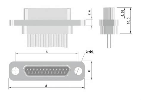 J30j Series Male Plug Micro Rectangular 51 Pins Connector With Cables