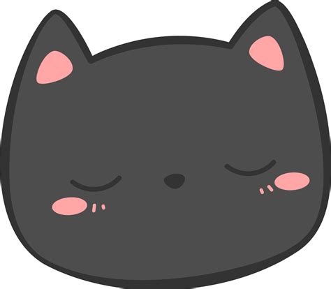 Cute Sleeping Kitty Cat Head Cartoon Element 9665327 Png