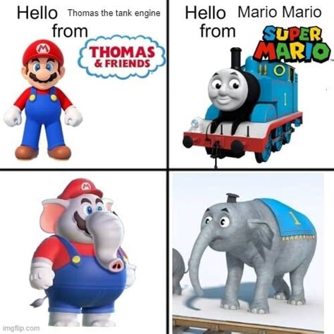 Hello Mario Mario Hello Thomas The Tank Engine From Thomas And Friends