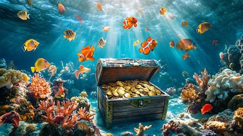 Treasure Chest Underwater Premium Ai Generated Image