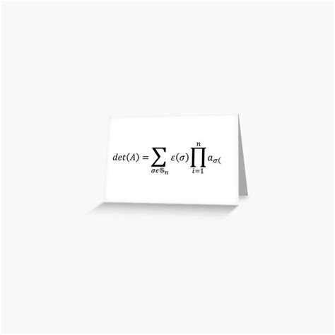 Definition Of The Determinant Math And Linear Algebra Greeting Card