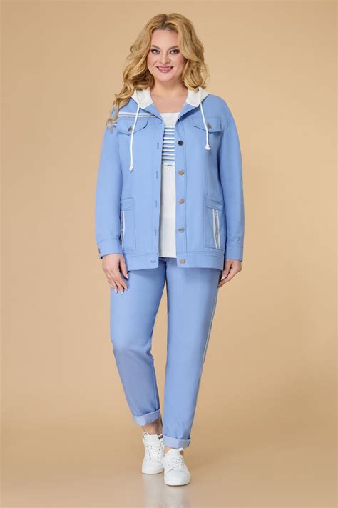 Костюм брючный 1569 голубой Svetlana Style купить 8 скидка в наличии