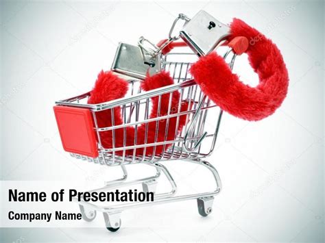 Sexy Pair Red Fluffy Handcuffs Powerpoint Template Sexy Pair Red