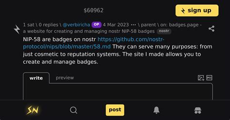 Reply On Badgespage A Website For Creating And Managing Nostr Nip