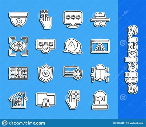 Set Line Flasher Siren System Bug Browser With Exclamation Mark