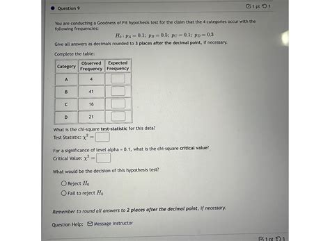 Solved You Are Conducting A Goodness Of Fit Hypothesis Test