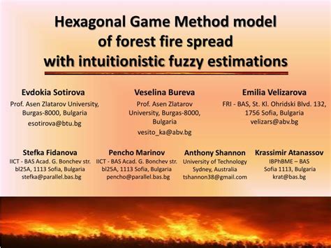 Ppt Hexagonal Game Method Model Of Forest Fire Spread With