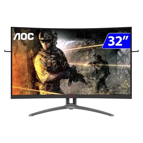 Monitor Gamer Agon Curvo Aoc Led Tela 32 Full Hd 165hz Freesync