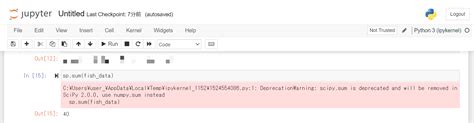 DeprecationWarning Scipy Sum Is Deprecated And Will Be Removed In