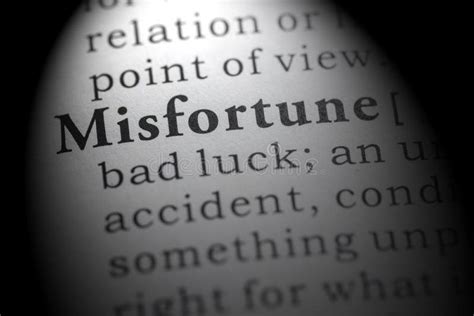 Dictionary Definition Of Misfortune Stock Image Image Of Dictionaries