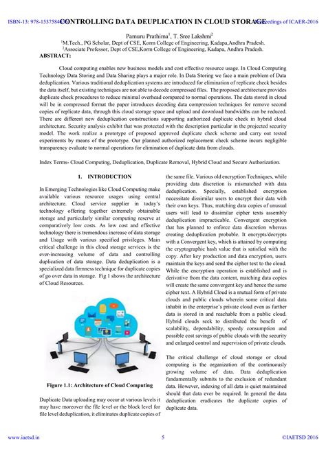 Iaetsd Controlling Data Deuplication In Cloud Storage Pdf