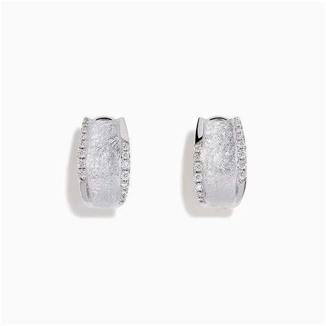 925 Sterling Silver Diamond Accented Huggie Earrings