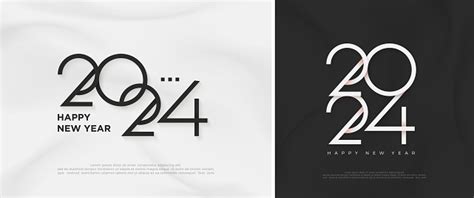2024년 새해 번호 깨끗하고 현대적인 일반 번호 배너 포스터 달력 및 소셜 미디어를 위한 프리미엄 벡터 디자인 2024년에 대한 스톡 벡터 아트 및 기타 이미지 Istock