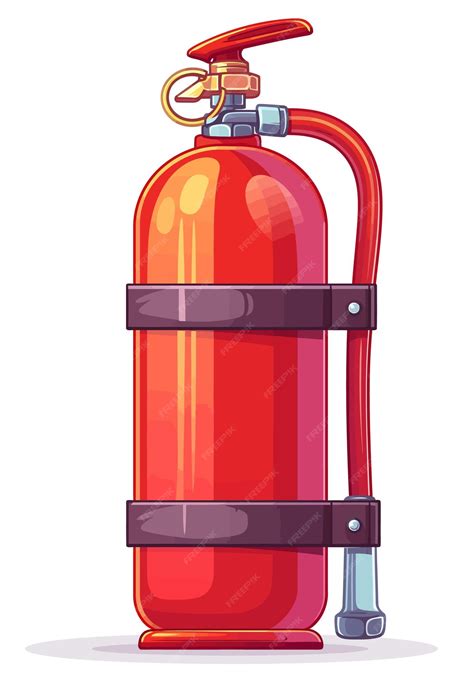 Карикатурная векторная иллюстрация огнетушителя на белом фоне Премиум