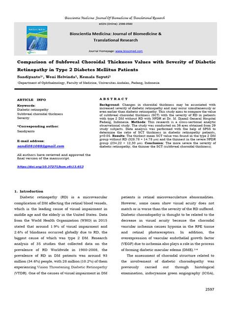 Comparison Of Subfoveal Choroidal Thickness Values Pdf Categorical