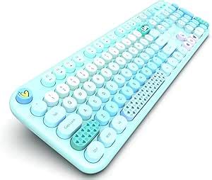 Amazon Wireless Keyboard And Mouse Combo KNOWSQT Lovely Blue Rainbow G Full Sized
