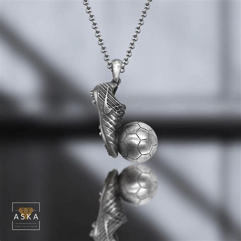 Sterling Silver Soccer Ball And Cleat Pendant Football Jewelry T Etsy