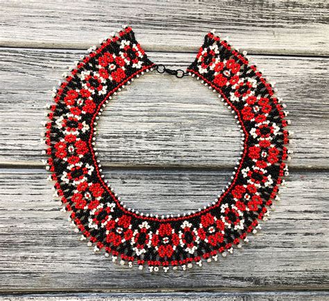 Кольє силянка із чеського бісеру Hatynkaua Necklace намисто ручної роботи до вишиванки Sun999