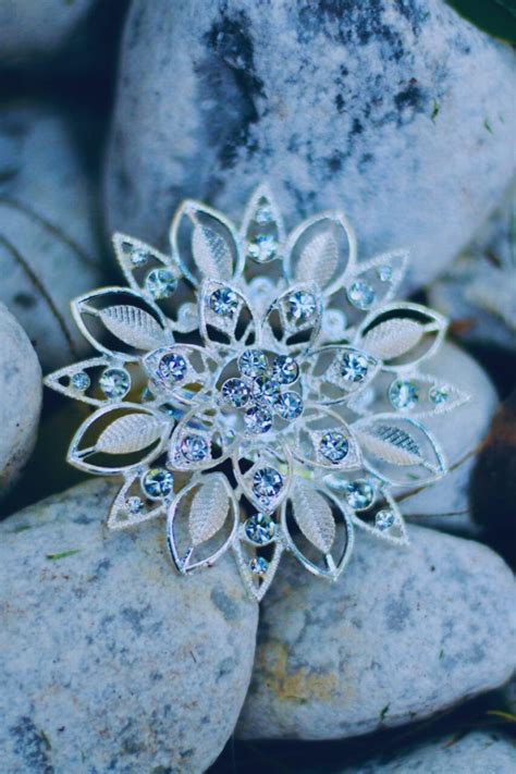 Silver Snowflake Brooch House Of Emerald