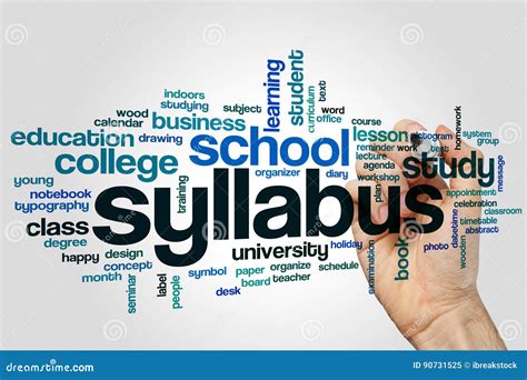 Syllabus Word Cloud Stock Image Image Of Notebook Desk 90731525
