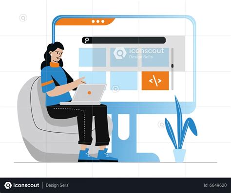 Best Girl Doing Coding Work Illustration Download In Png And Vector Format