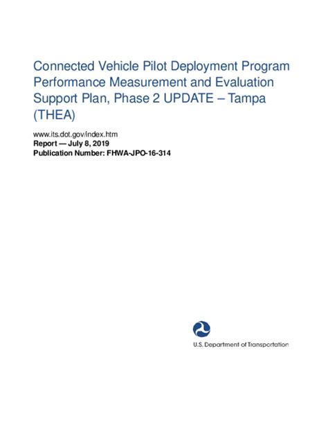 Pdf Connected Vehicle Pilot Deployment Program Performance