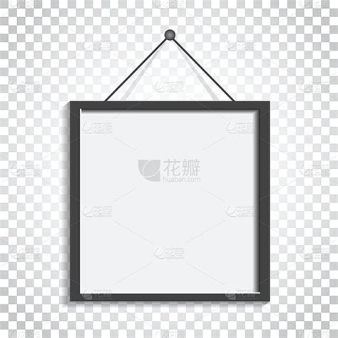 现实的相框上孤立的背景。图片框架矢量插图。简单的商业概念象形图。