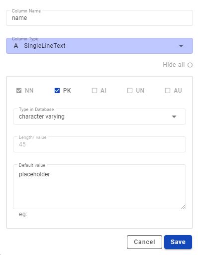 Can T Create A New Column With PK Option Issue Nocodb Nocodb GitHub