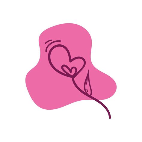 Abstract Blob Line Drawing For Valentines Day Element Illustration